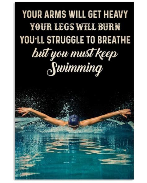 Swimmer You Must Keep Swimming Vertical Wall Art Daymira™ Wear For