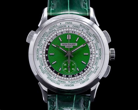 Patek Philippe 5930P 001 World Time 5930P Chronograph Platinum Green