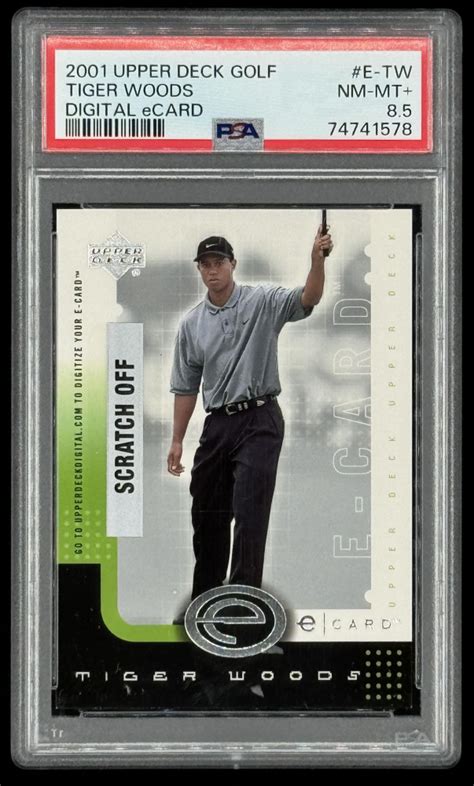 Tiger Woods 2001 Upper Deck E Card ETW RC PSA 8 5 Pristine Auction
