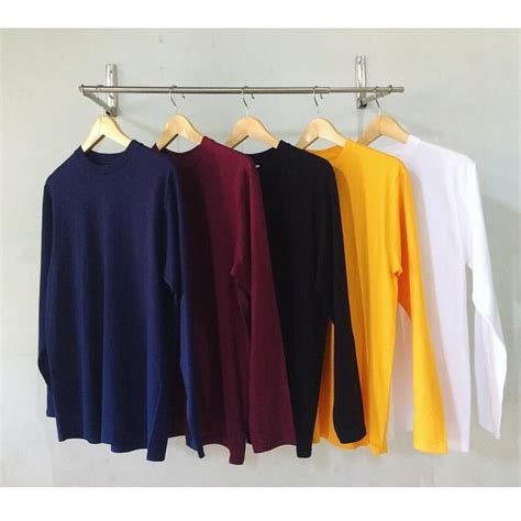 Jual Kaos Polos Lengan Panjang Premium Cotton Combed 30s Shopee Indonesia