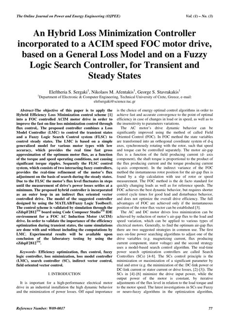 Pdf An Hybrid Loss Minimization Controller Inc To A Acim Speed Foc Motor Drive Based On A