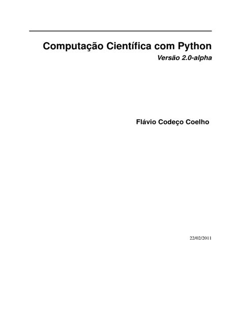 Aprenda Computacao Cientifica Com Python Pdf Python Linguagem De