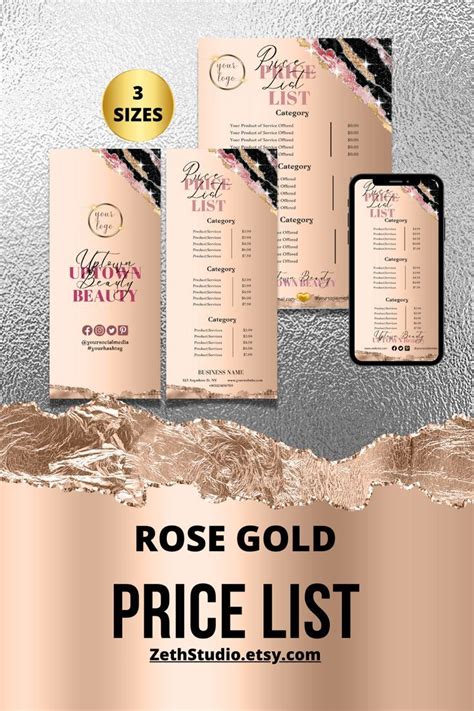 Price List Template Editable Modern Pricing Guide Instagram Story Price List Template Diy