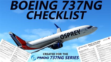 Pmdg 737ng Summarised Normal Checklist For Microsoft Flight Simulator