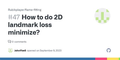 How To Do 2D Landmark Loss Minimize Issue 47 Rubikplayer Flame