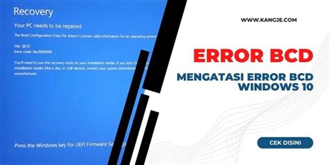 [solved] Mengatasi Error Bcd Atau Boot Bcd Pada Windows 10