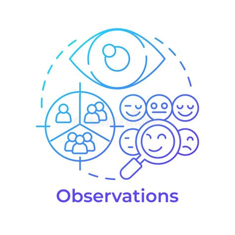 Observations Blue Gradient Concept Icon Stock Illustration Illustration Of Business Flat