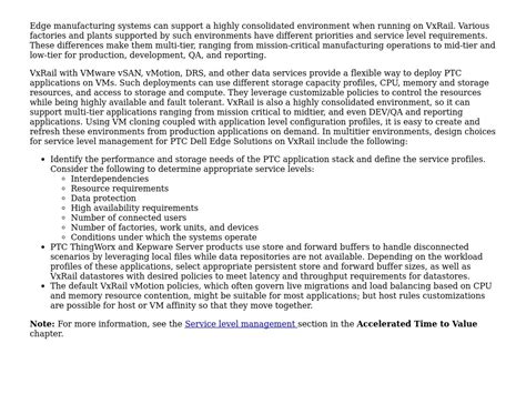 Service Level Management Dell Validated Design For Manufacturing Edge With Ptc Design Guide