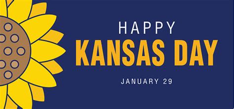 Kansas Day Happy Celebration January 29 Web Banner Design With