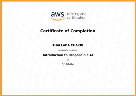Earned Responsible Ai Certificate At Aws Thallada Chakri Posted On