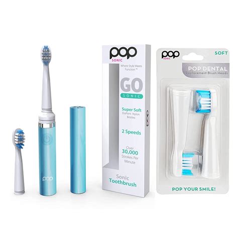Pop Sonic Toothbrush Blue Pastel Bonus 2 Pack Replacement