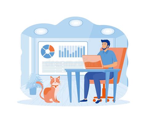 Data Science Concept Handsome Businessman Analyzing Data On His Laptop