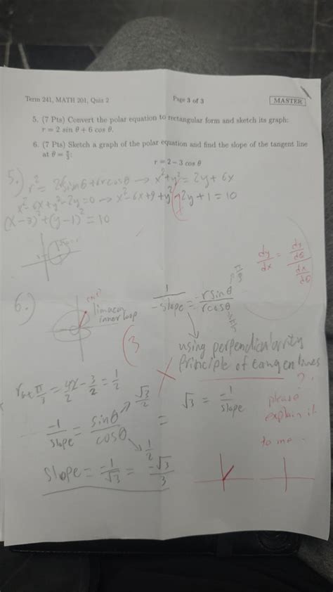 Calculus Slope Of Tangent Line Perpendicular To Line From Origin Does
