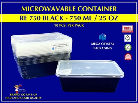 [ 10 Pcs ] Microwavable Container Re 750 Rectangular 750 Ml Clear
