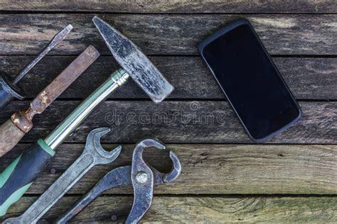 Repair Phone Using Tools Stock Image Image Of Modern