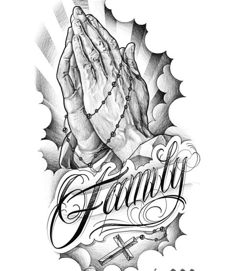 Gangster Prayer Hand Drawing