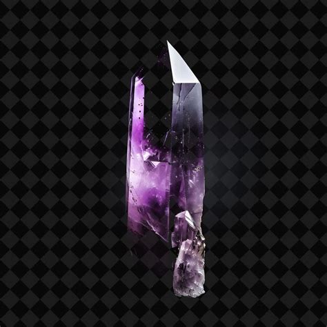Amethyst Crystal With Pointed Prismatic Shape and Deep Purpl PNG Neon ...