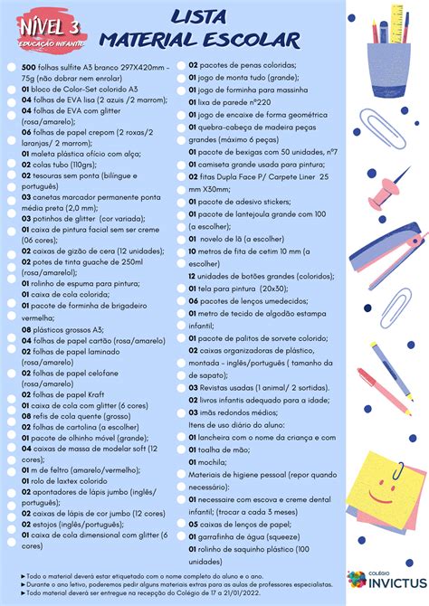 Lista De Material Escolar 9 Ano Escola Publica Librain