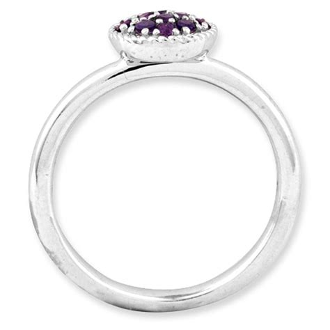 Sterling Silver Stackable Expressions Amethyst Cluster Ring Qsk319