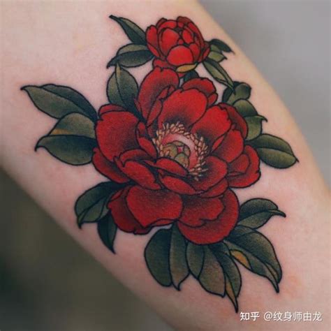 20张彩色花纹身图案 知乎
