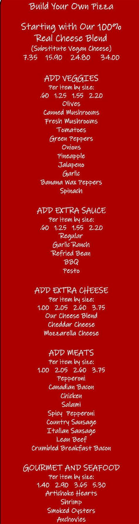 Papas Pizza Parlor Menu Corvallis Or