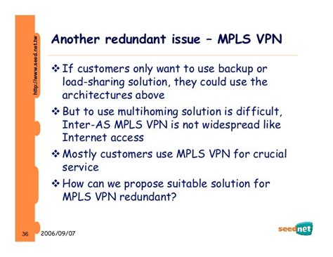 Redundant Internet Service Provision Customer Viewpoint