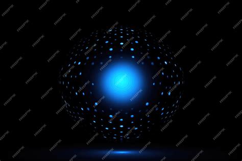 Cosmic Matrix Enigmatic Blue Glowing Dot In The Abyss Premium Ai Generated Image