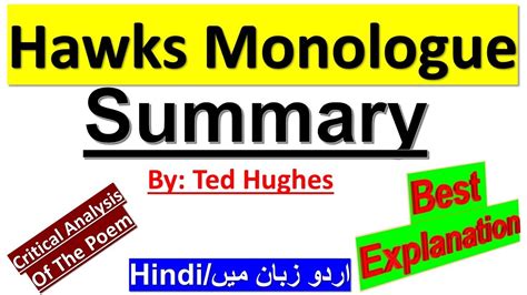 Hawks Monologue Summary In Urduhindi Youtube