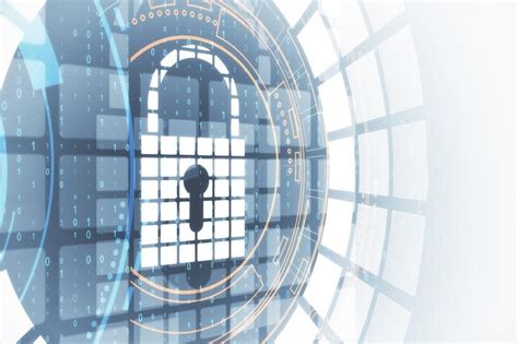 Premium Photo Glowing Digital Padlock Hologram With Binary Code