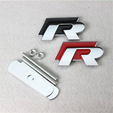 ₩2197에서 자동 3d R 금속 자동차 프론트 그릴 후드 엠 블 럼 배지 스티커 골프 폴로 제타 R 그릴 자동차 스타일링 Dhgate