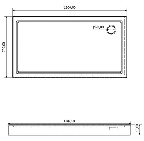 Rectangular Monoblock Shower Tray Vela Banyo
