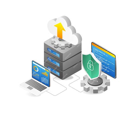 Premium Vector Isometric Flat 3d Illustration Concept Of Cloud Server