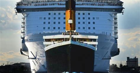 A Size Comparison Between The Titanic And A Modern Cruise Ship