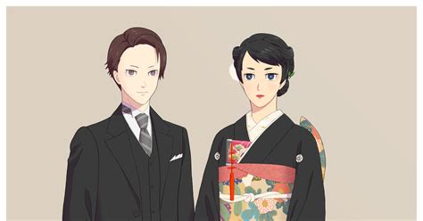 腐向けjg 戦前軸みよさく♀結婚写真＋落描き 鰐野寿司のイラスト Pixiv