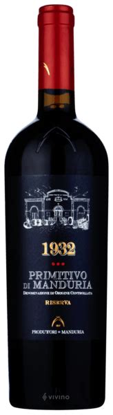 Produttori Vini Manduria 1932 Riserva Primitivo Di Manduria Vivino