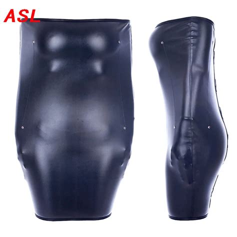 Womens Straitjacket Gimp Bag Harness Pu Leather Jacket Straight