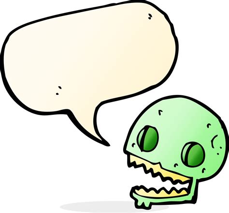Crânio Assustador Dos Desenhos Animados Com Balão 40966570 Png