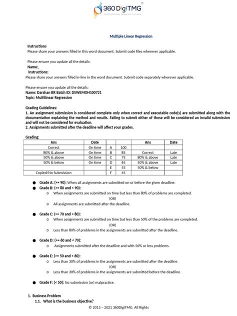 Multilinear Problemstatement Download Free Pdf Mean Squared Error Regression Analysis