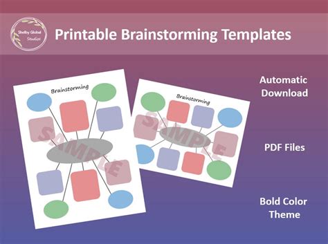 Printable Brainstorming Template Mind Map Planner Brain Dump Page