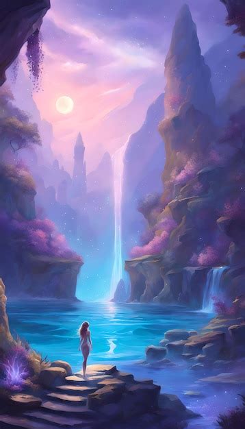Premium Ai Image Mermaids Hidden Grotto Landscape Wallpaper