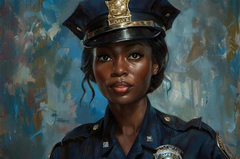 Confident Female Police Officer Portrait Premium Ai Generated Image