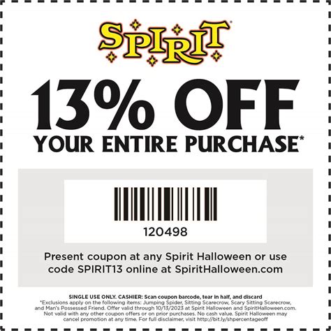 13 Off Today At Spirit Halloween Or Online Via Promo Code Spirit13