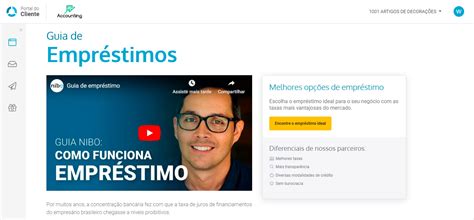 Guia e oferta de crédito no Portal do Cliente Nibo Central de