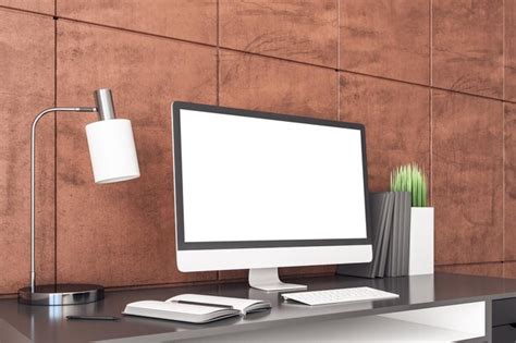 Premium Photo Designer Workplace With Empty Computer Screen