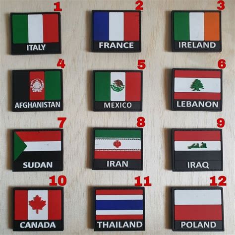 Jual Patch Rubber Logo Bendera Negara Tempelan Karet Aksesoris Velcro Shopee Indonesia