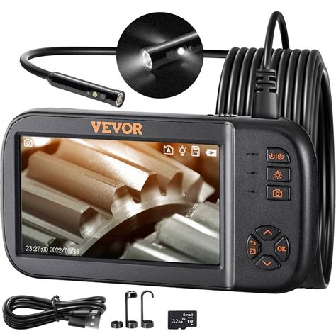 Vevor 3 Lens Borescope Inspection Camera 4 5 In Screen Endoscope Sewer