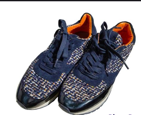 Massimo Dutti Tweed And Patent Leather Sneakers Womens Fashion