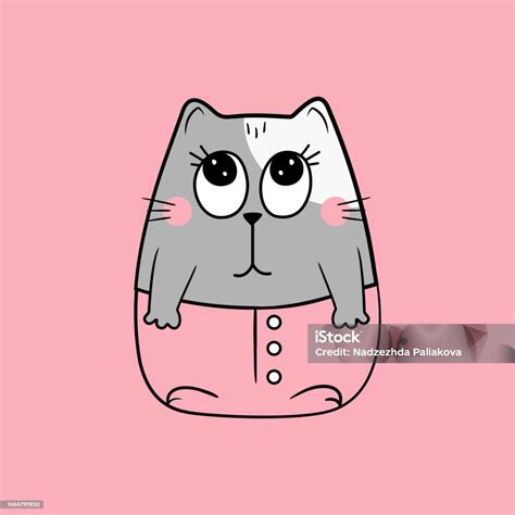 고양이 낙서 귀여운 재미있는 만화 캐릭터 벡터 스톡 일러스트레이션 가정 생활에 대한 스톡 벡터 아트 및 기타 이미지 가정