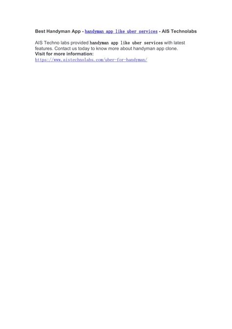 Ppt Best Handyman App Handyman App Like Uber Services Ais