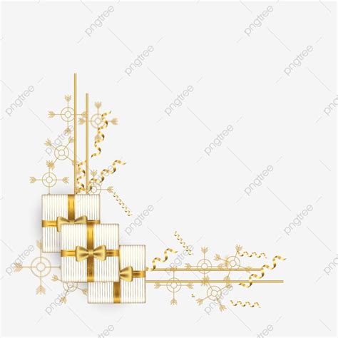 Golden Corner Vector Hd Png Images Christmas Corner With Golden Style
